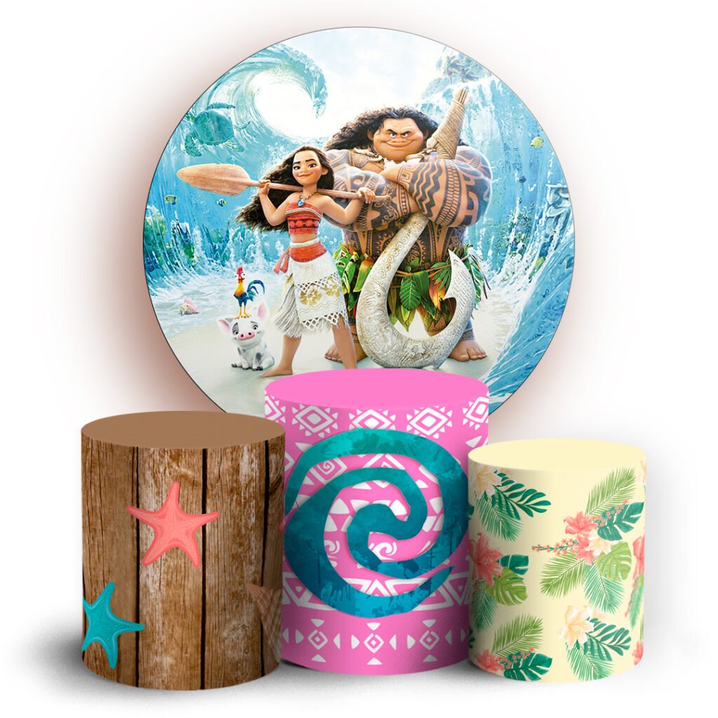 Kit panel circular trio de fundas – Moana — Yessi Moreira DecorParty.Uy