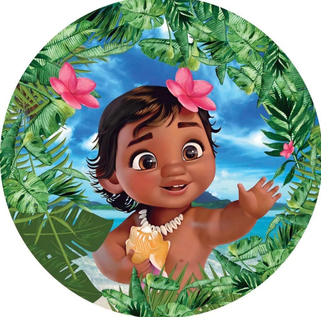 Panel Circular – Moana Bebe — Yessi Moreira DecorParty.Uy