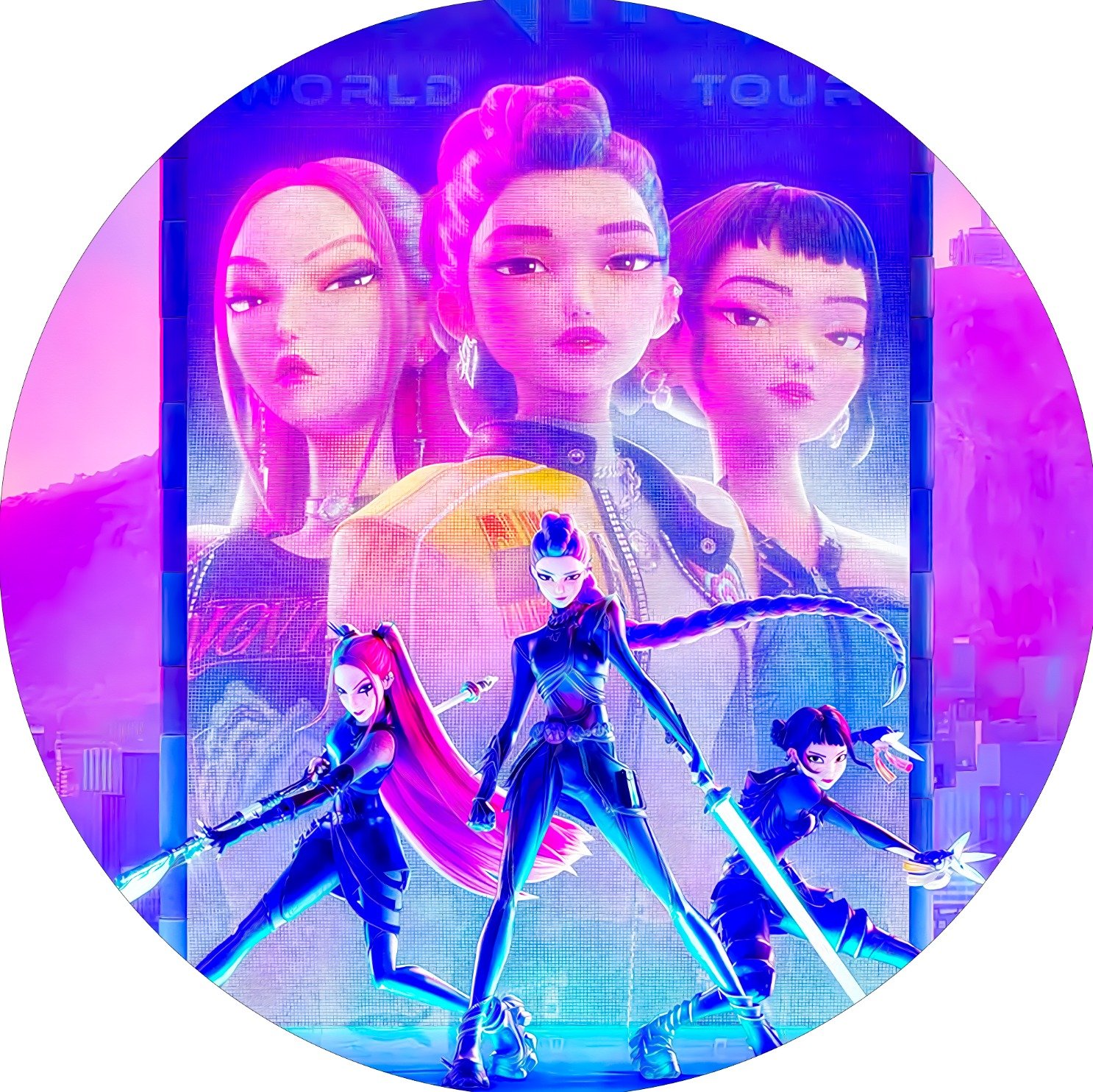 Panel Circular – Guerreras K-Pop Demon — Yessi Moreira DecorParty.Uy